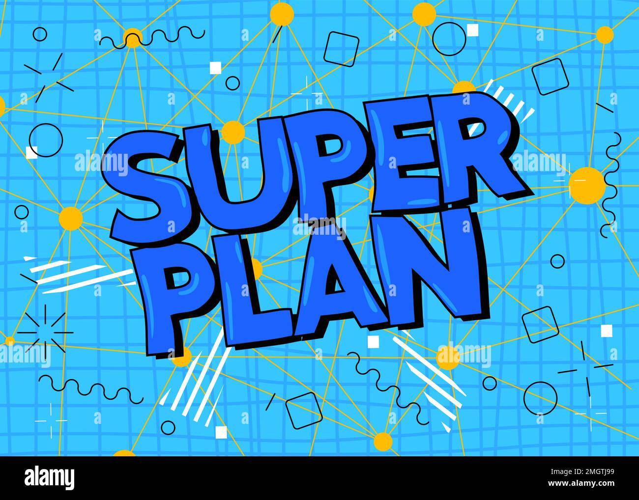 Super Plan. Word written with Children's font in cartoon style Stock ...