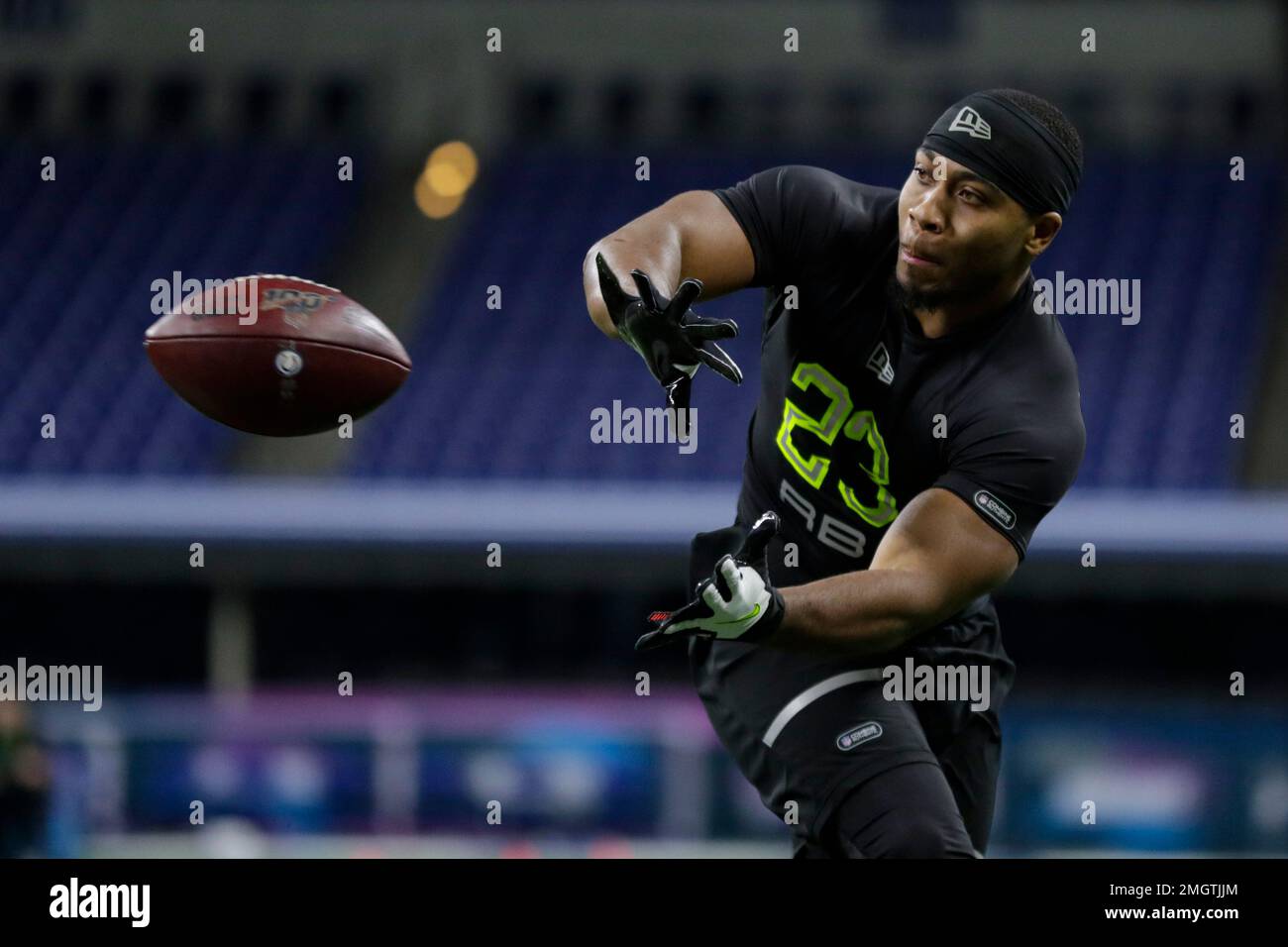 Mississippi running back Scottie Phillips runs a drill at the NFL ...