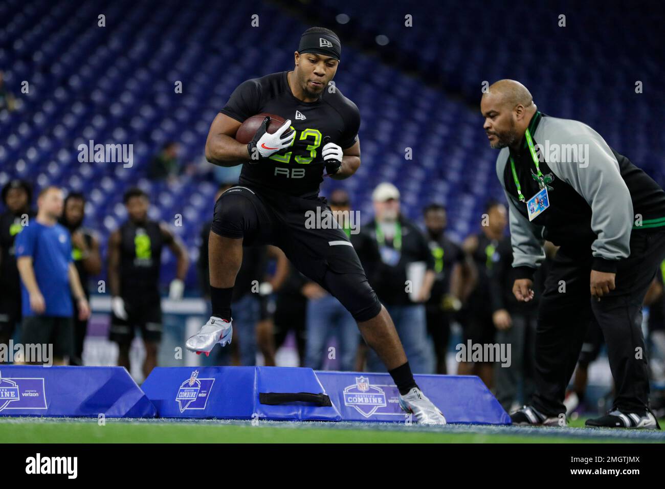 Mississippi running back Scottie Phillips runs a drill at the NFL ...