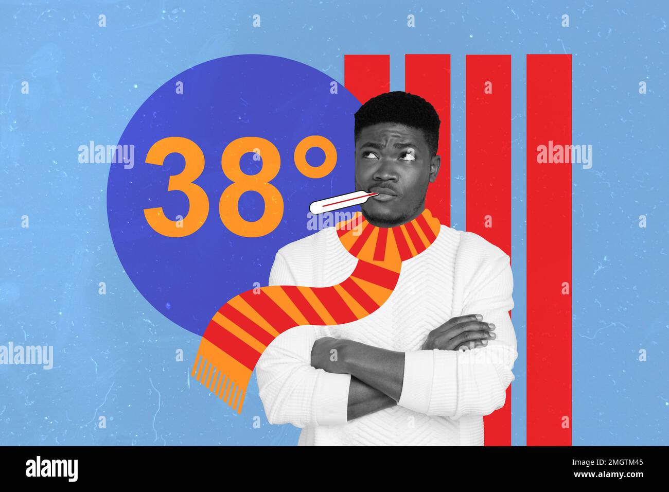 Creative 3d photo collage artwork graphics painting of unhappy sad ...