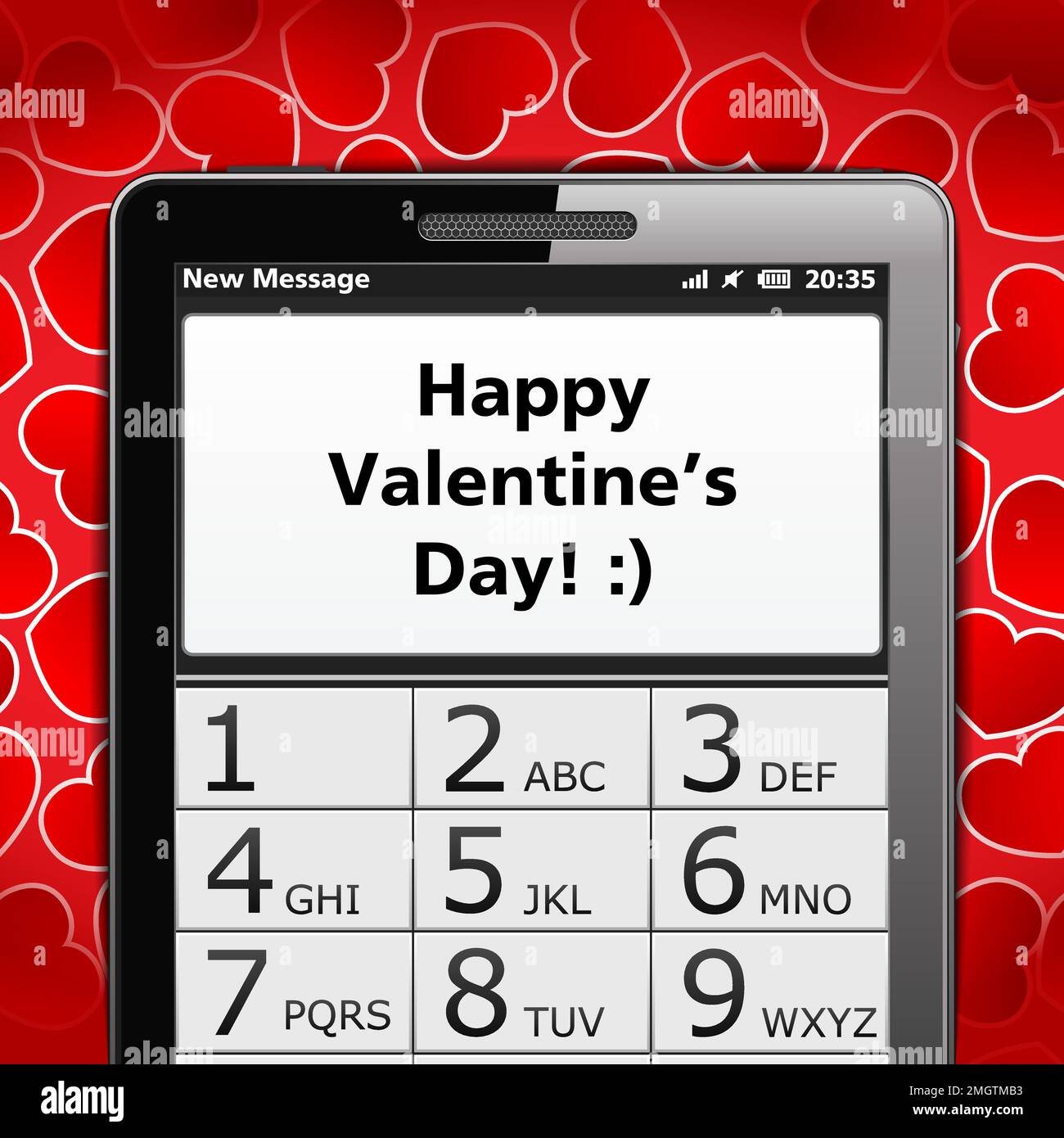 Happy Valentine's Day SMS, vector eps10 illustration Stock Vector Image ...