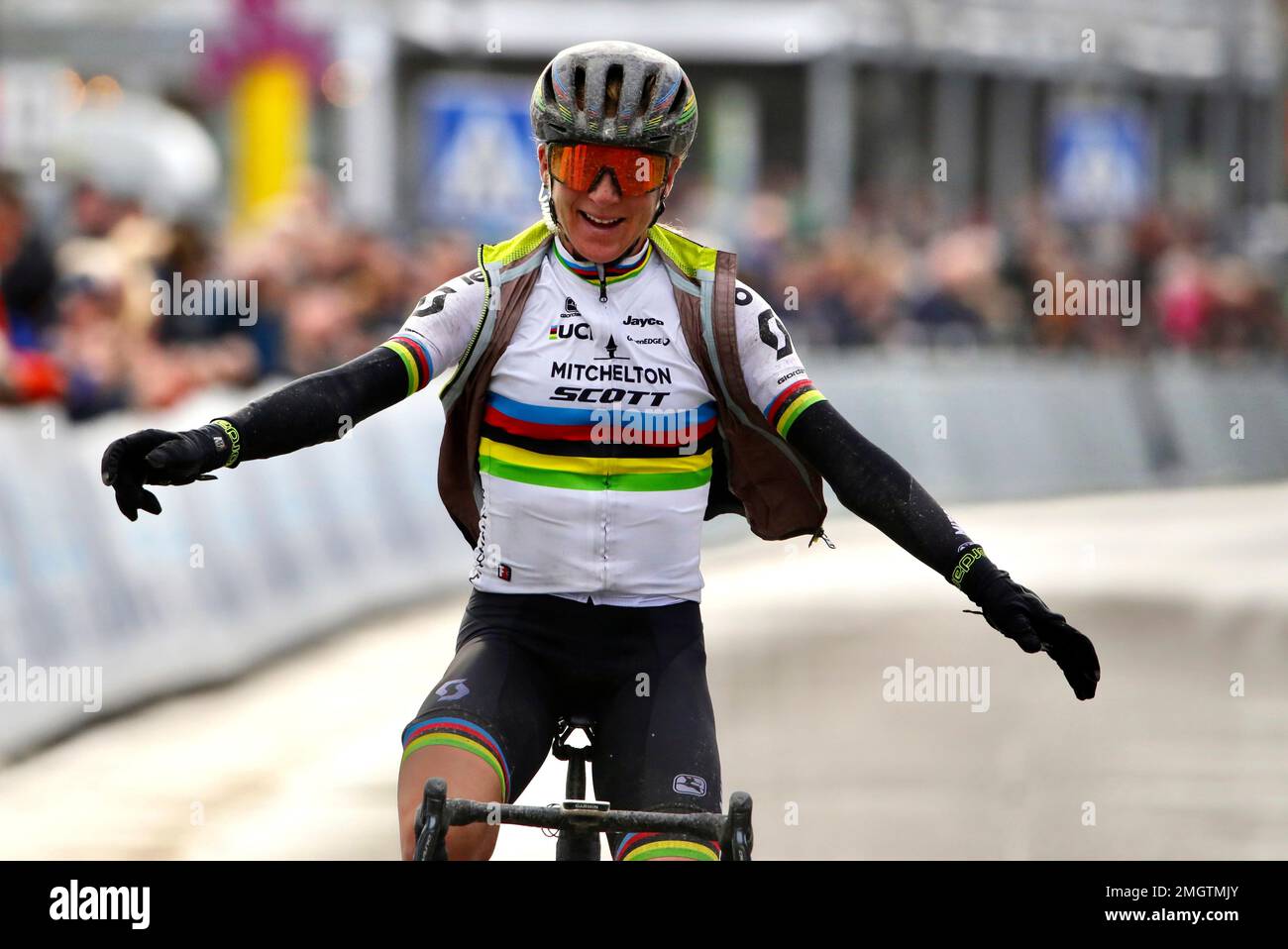 Netherland's Annemiek van Vleuten of the Mitchelton Scott team ...
