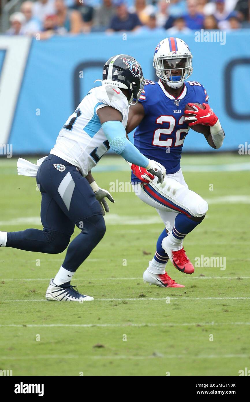 Buffalo Bills running back T.J. Yeldon #22 during an NFL football game ...