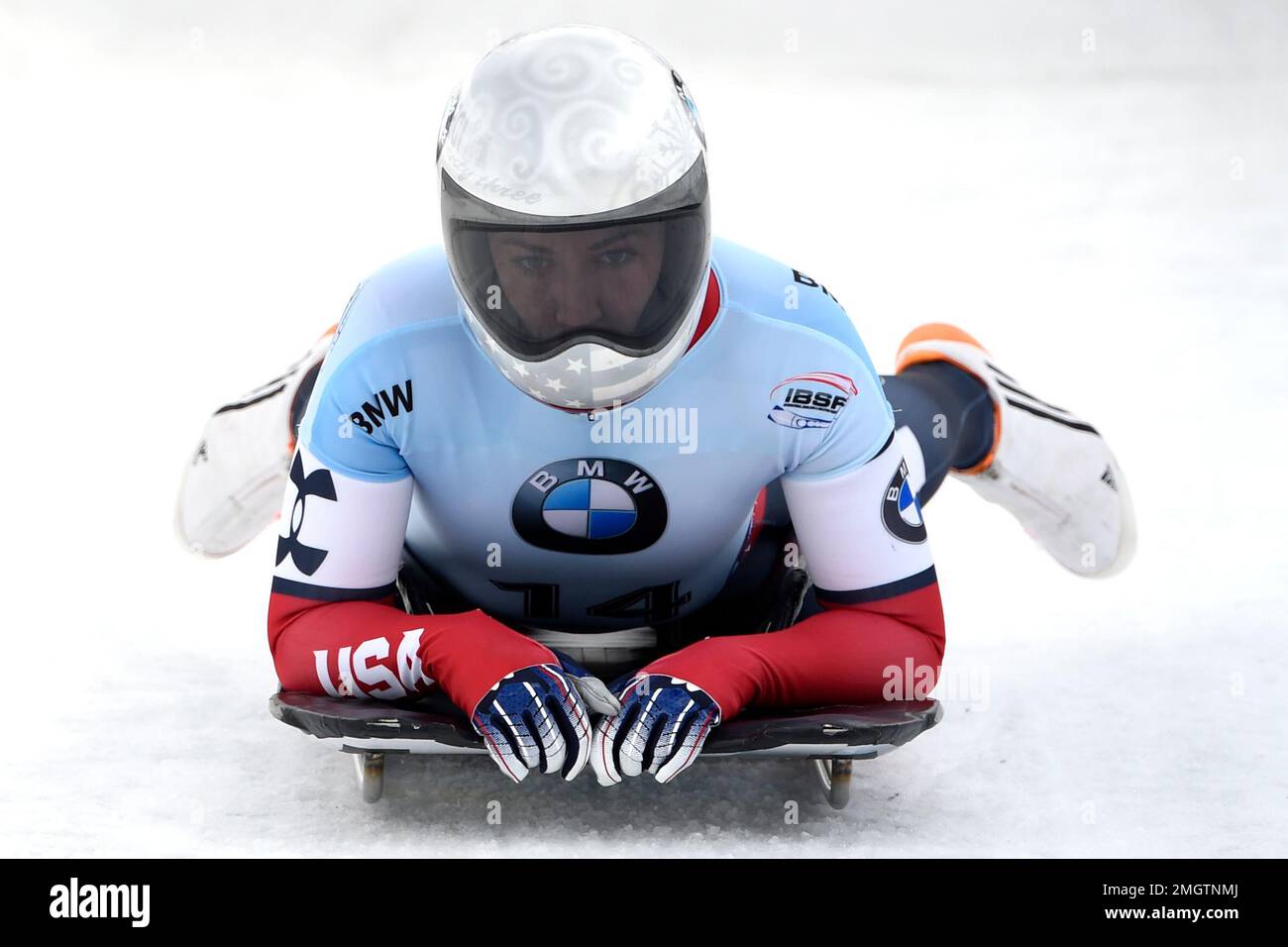 Kendall Wesenberg of the United States arrives at the finish area ...