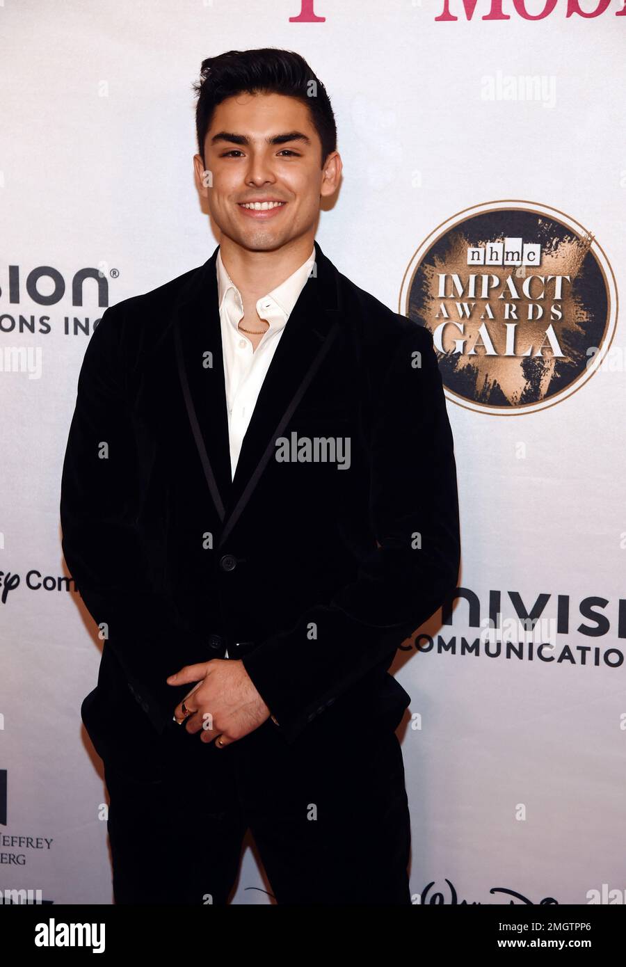 Actor Diego Tinoco poses at the 2020 Impact Awards at the Beverly ...