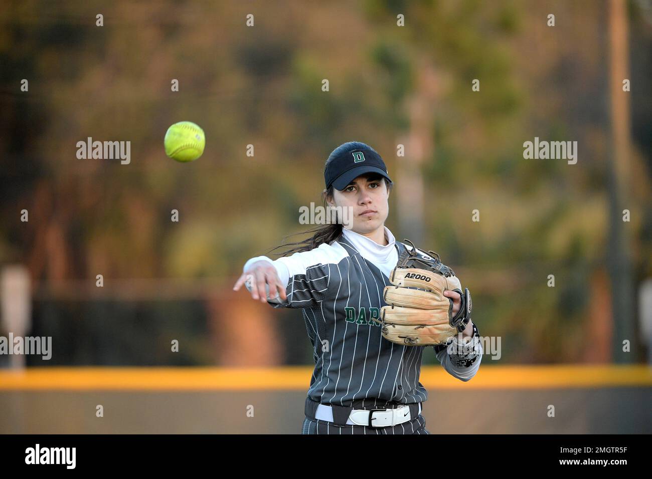 Dartmouth's Maria Angelino throws in the outfield after an NCAA ...