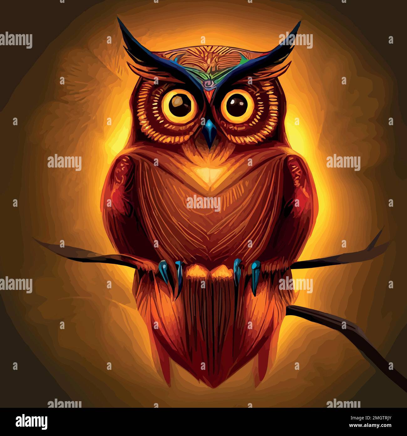 Retro Cartoon Owls Wallpaper