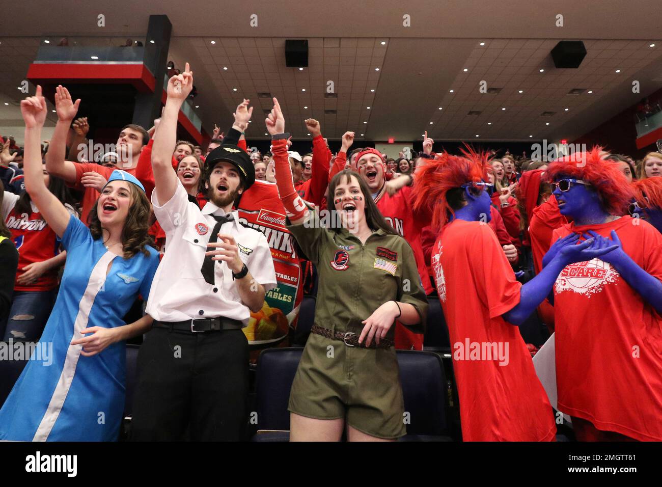 Dayton fans cheer before the team's NCAA college basketball game ...