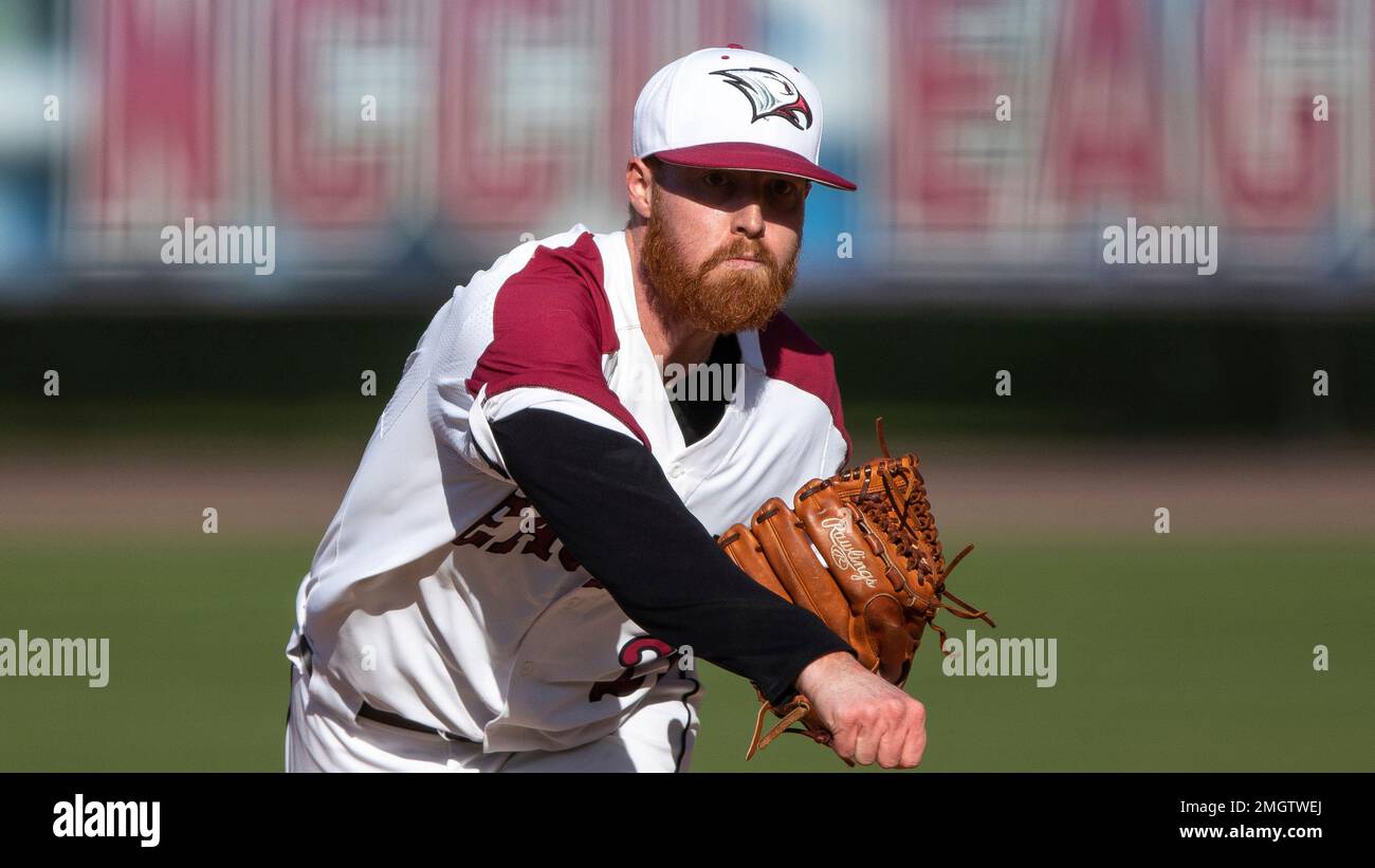 North Carolina Central's Brendan Bell (21) pitches during an NCAA ...