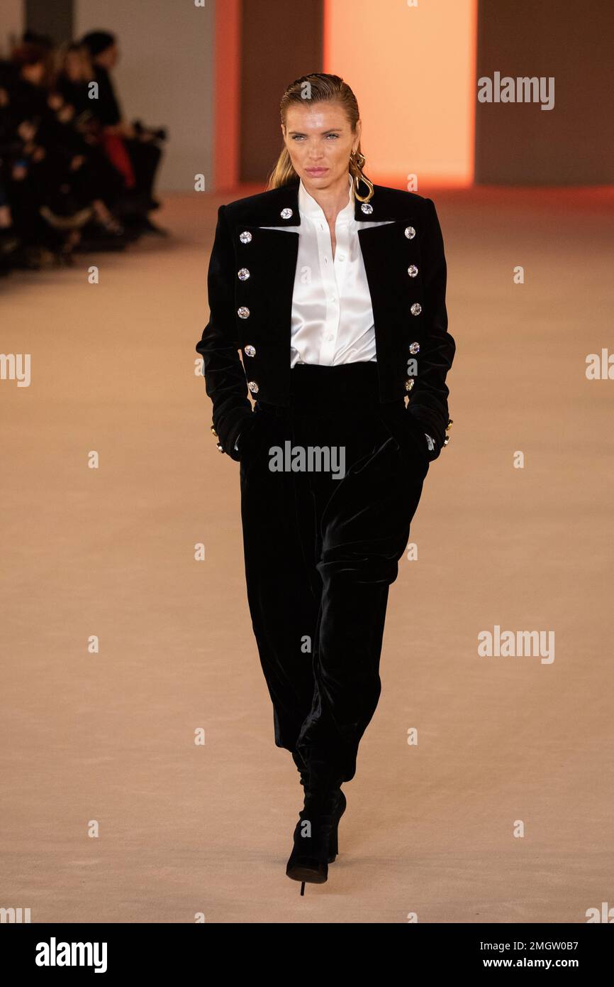 Model Esther Canadas wears a creation for the Balmain fashion ...