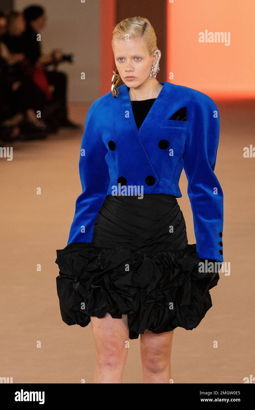 Model Marjan Jonkman wears a creation for the Balmain fashion ...