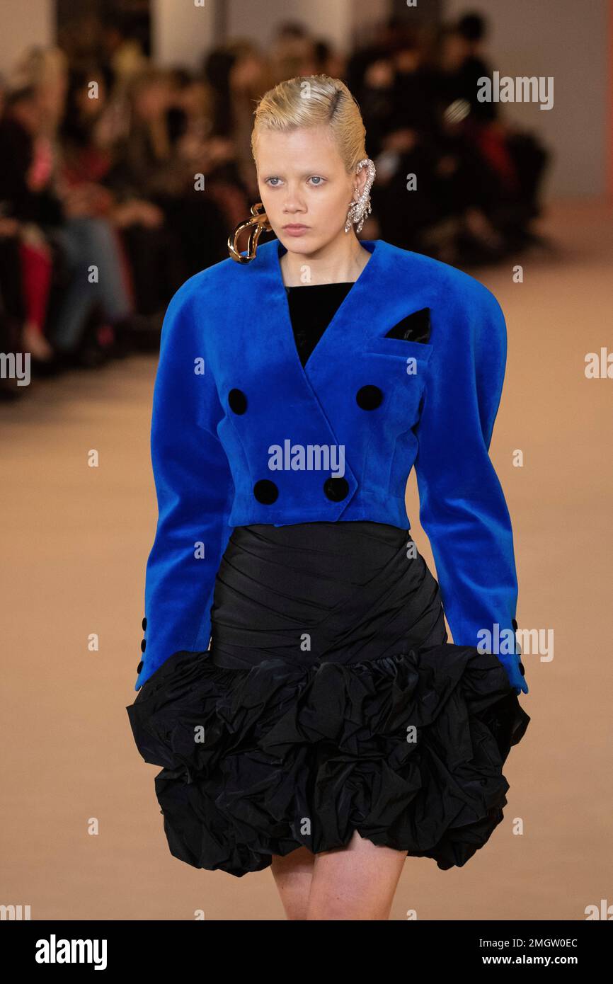 Model Marjan Jonkman wears a creation for the Balmain fashion ...