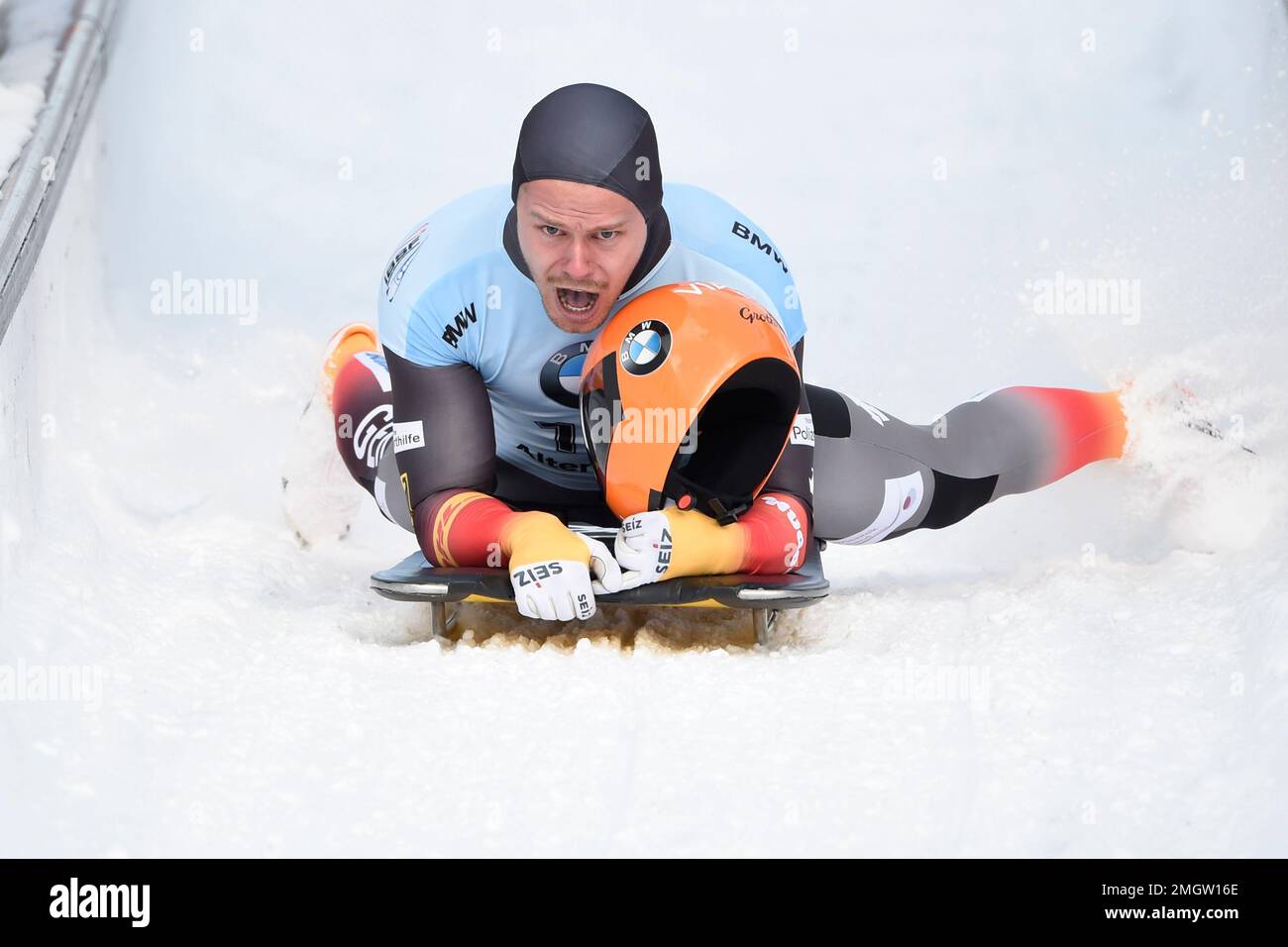 Christopher Grotheer from Germany competes to win the Skeleton ...