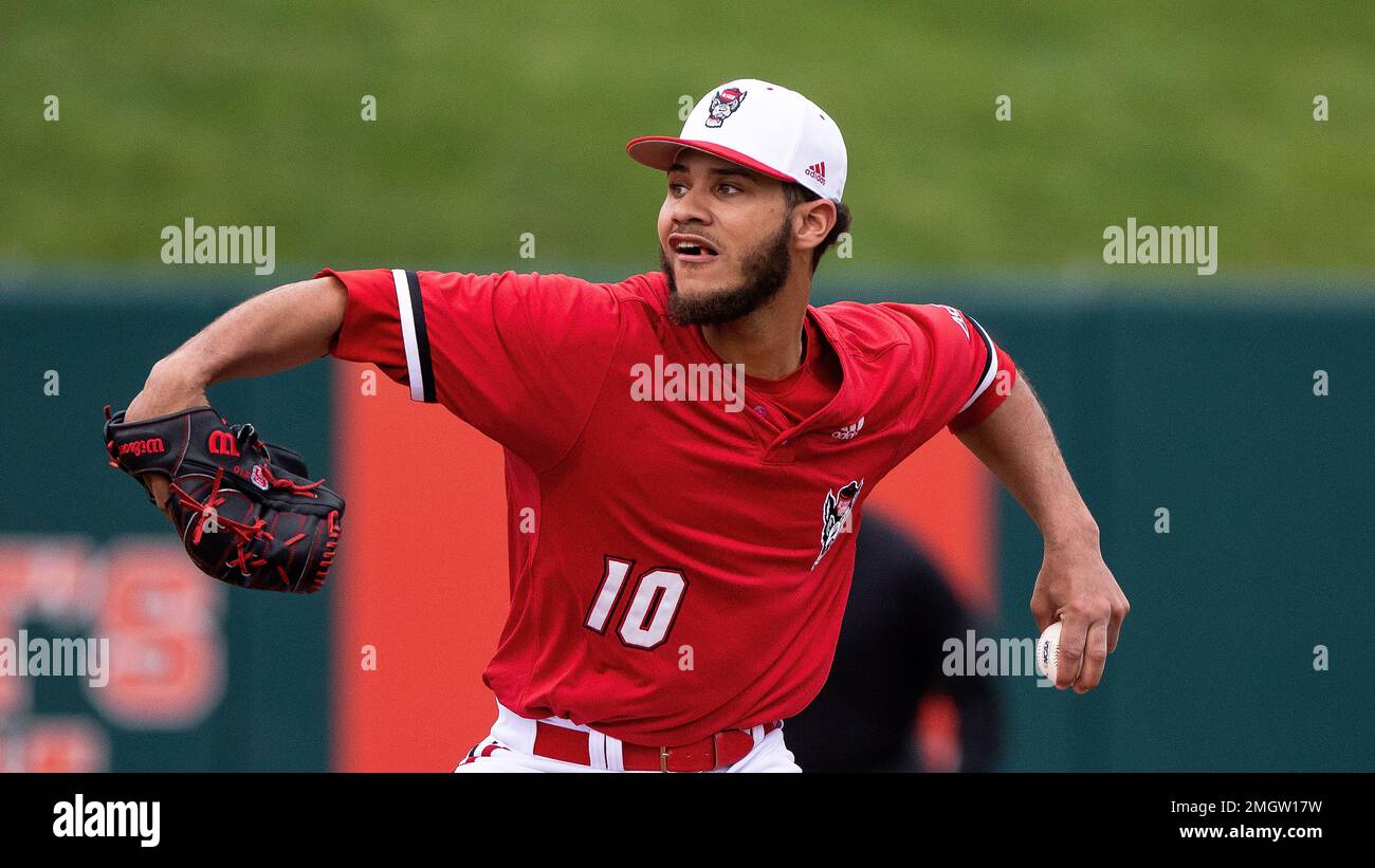 North Carolina State's David Harrison (11) pitches during an NCAA ...