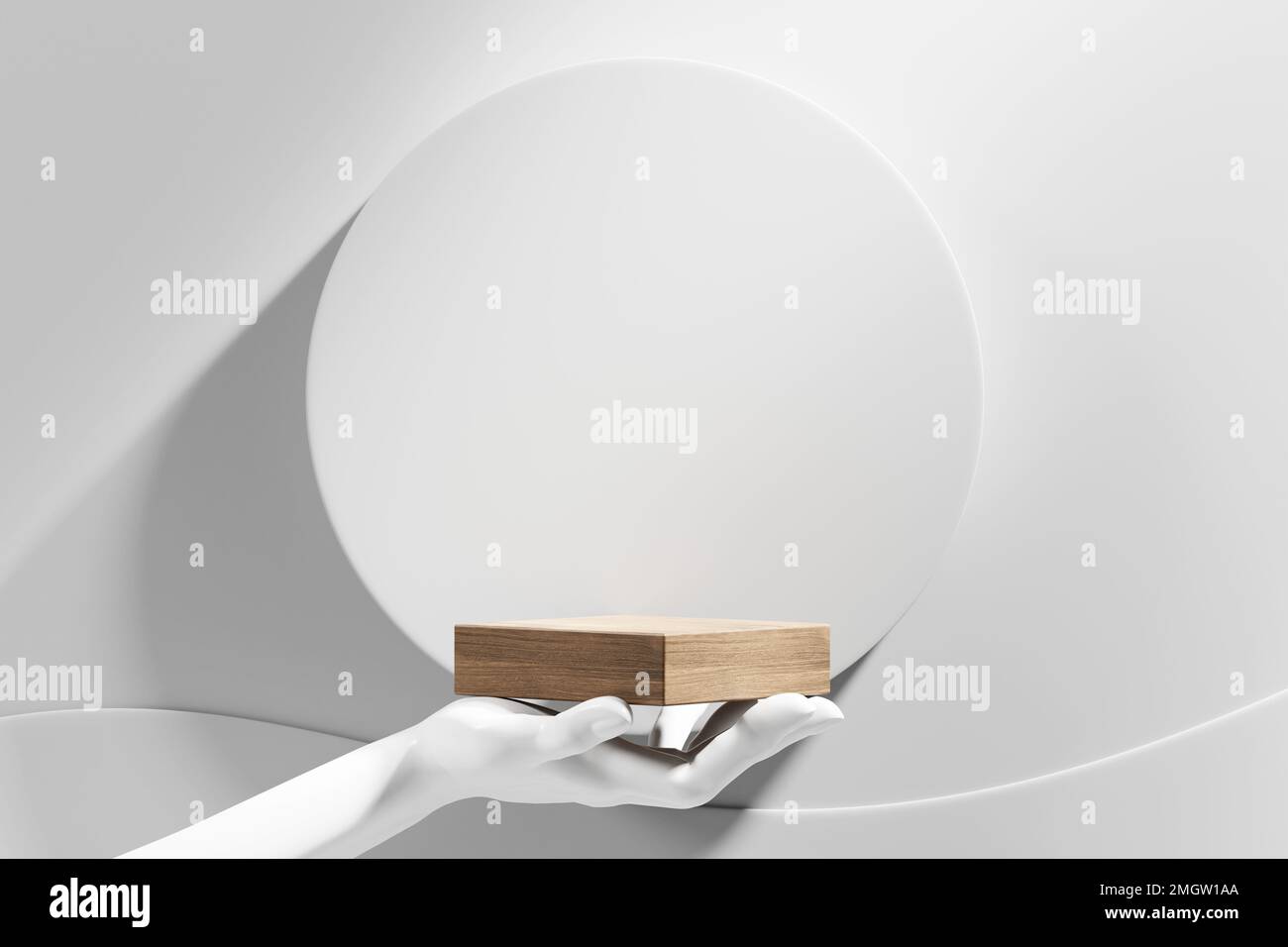 Abstract Modern Hand and Wood Podium Platform For Product Display ...