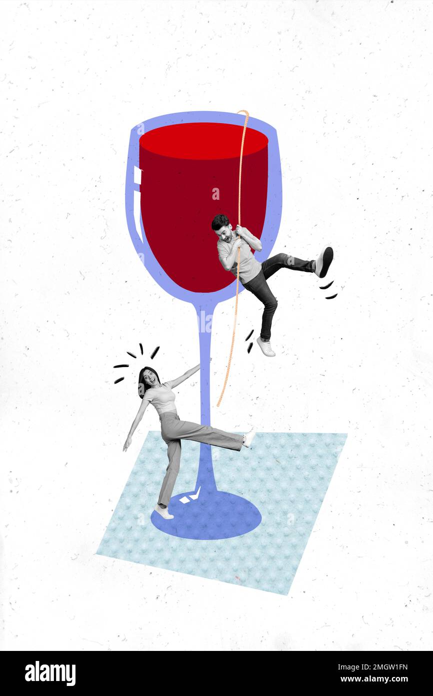 Creative photo 3d collage artwork poster postcard of crazy people have ...