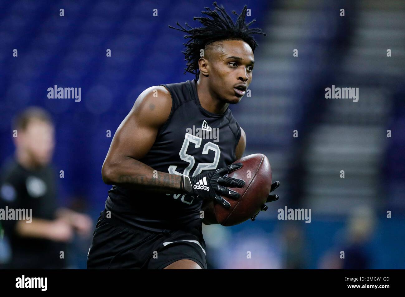 Miami wide receiver Jeff Thomas runs a drill at the NFL football ...