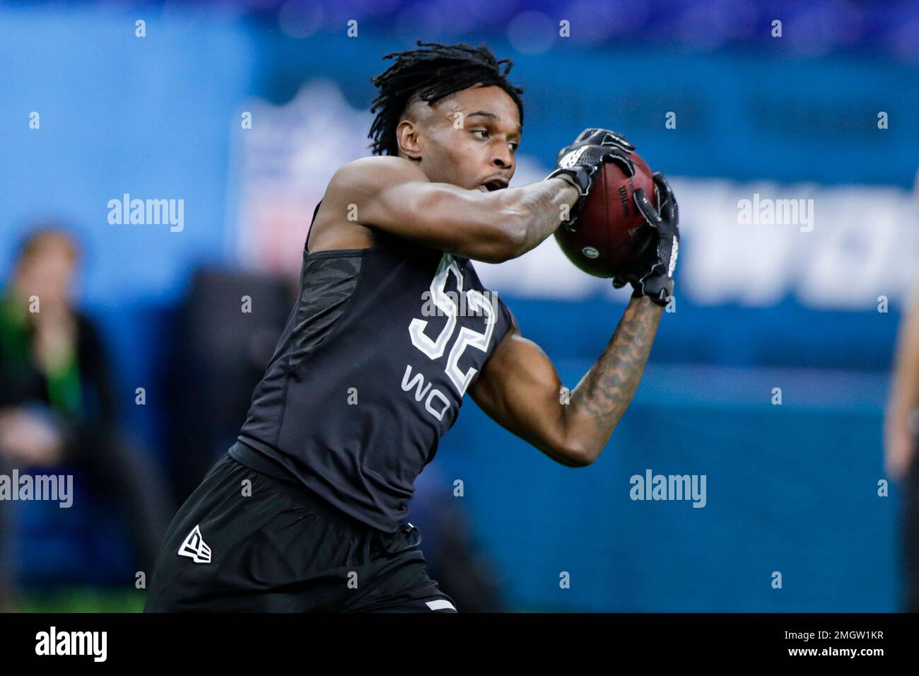 Miami wide receiver Jeff Thomas runs a drill at the NFL football ...
