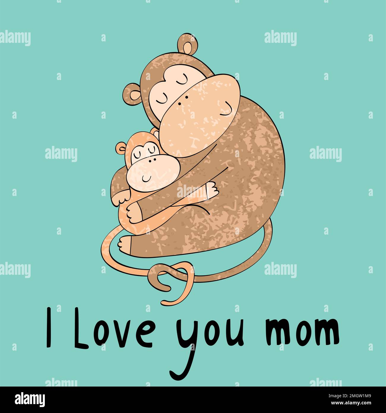 Monkey mother and child Stock Vector Images - Alamy