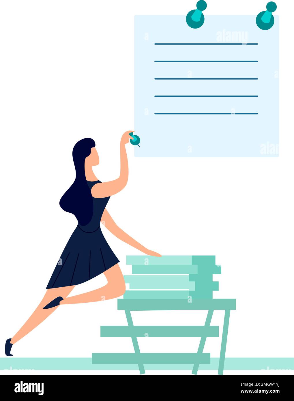 Deadline and time management business concept vector. Company worker ...