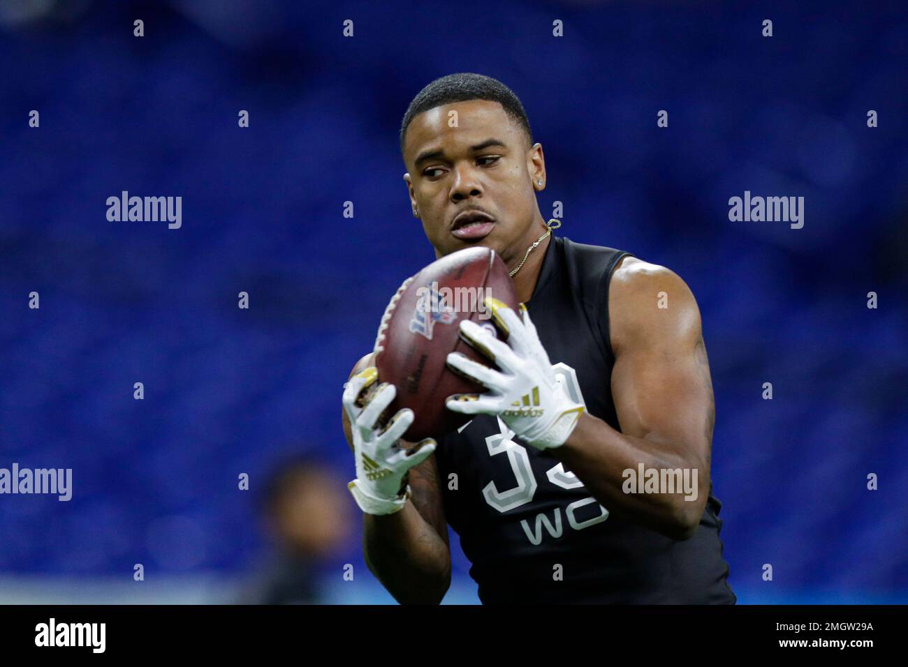 Rhode Island wide receiver Aaron Parker runs a drill at the NFL ...