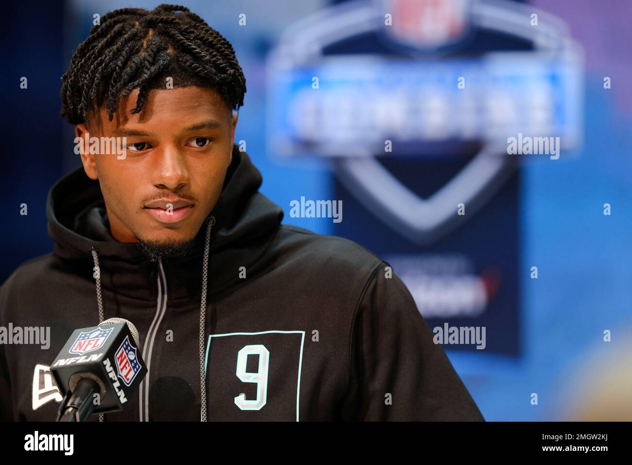 LSU defensive back Kristian Fulton speaks during a press conference at ...