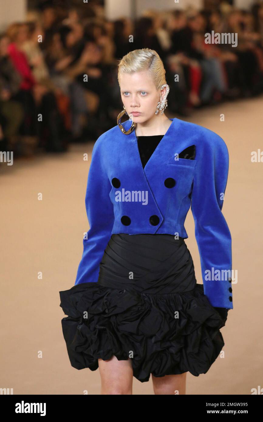 A model wears a creation for the Balmain fashion collection during ...