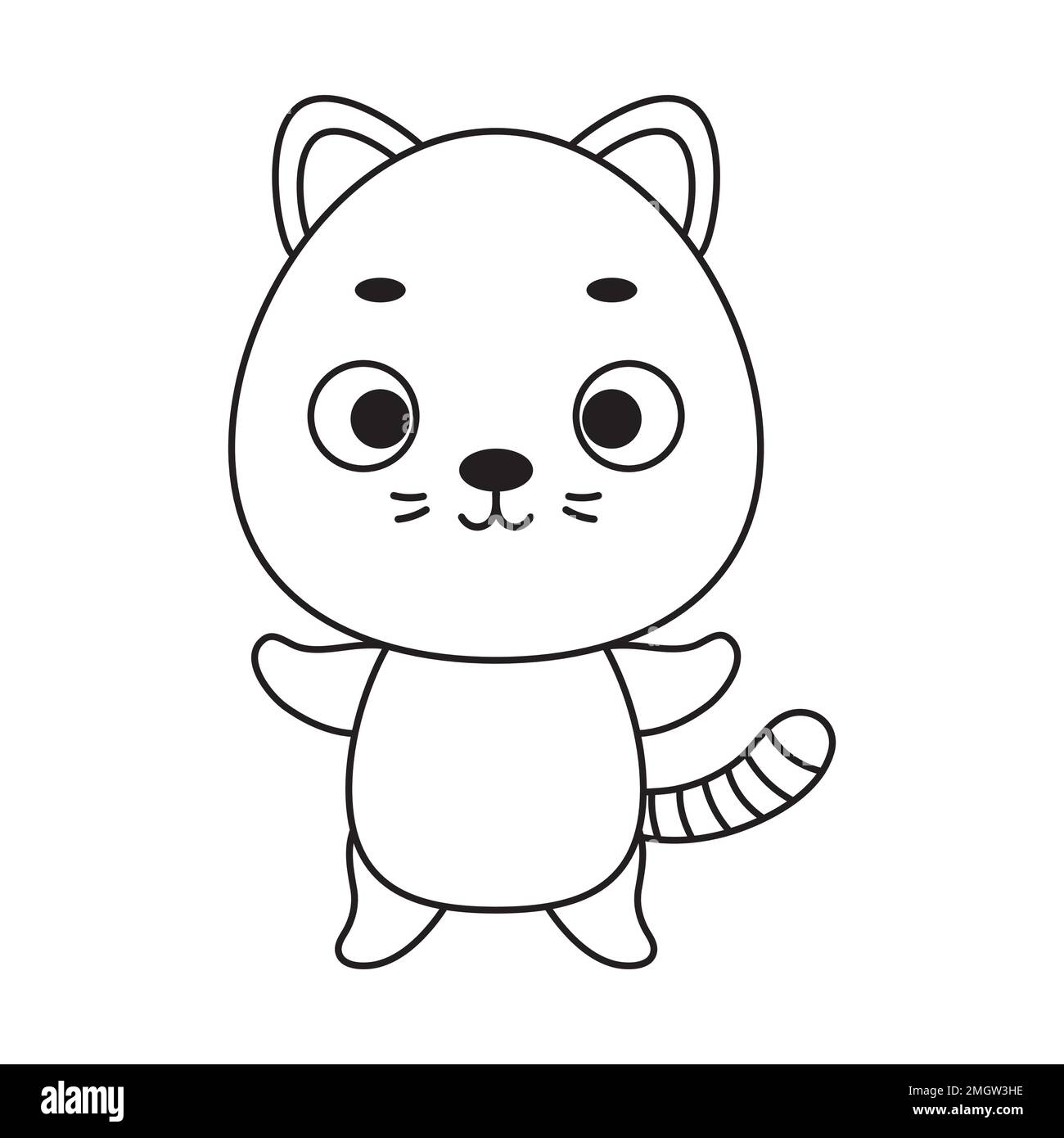 Coloring page cute little cat. Coloring book for kids. Educational ...