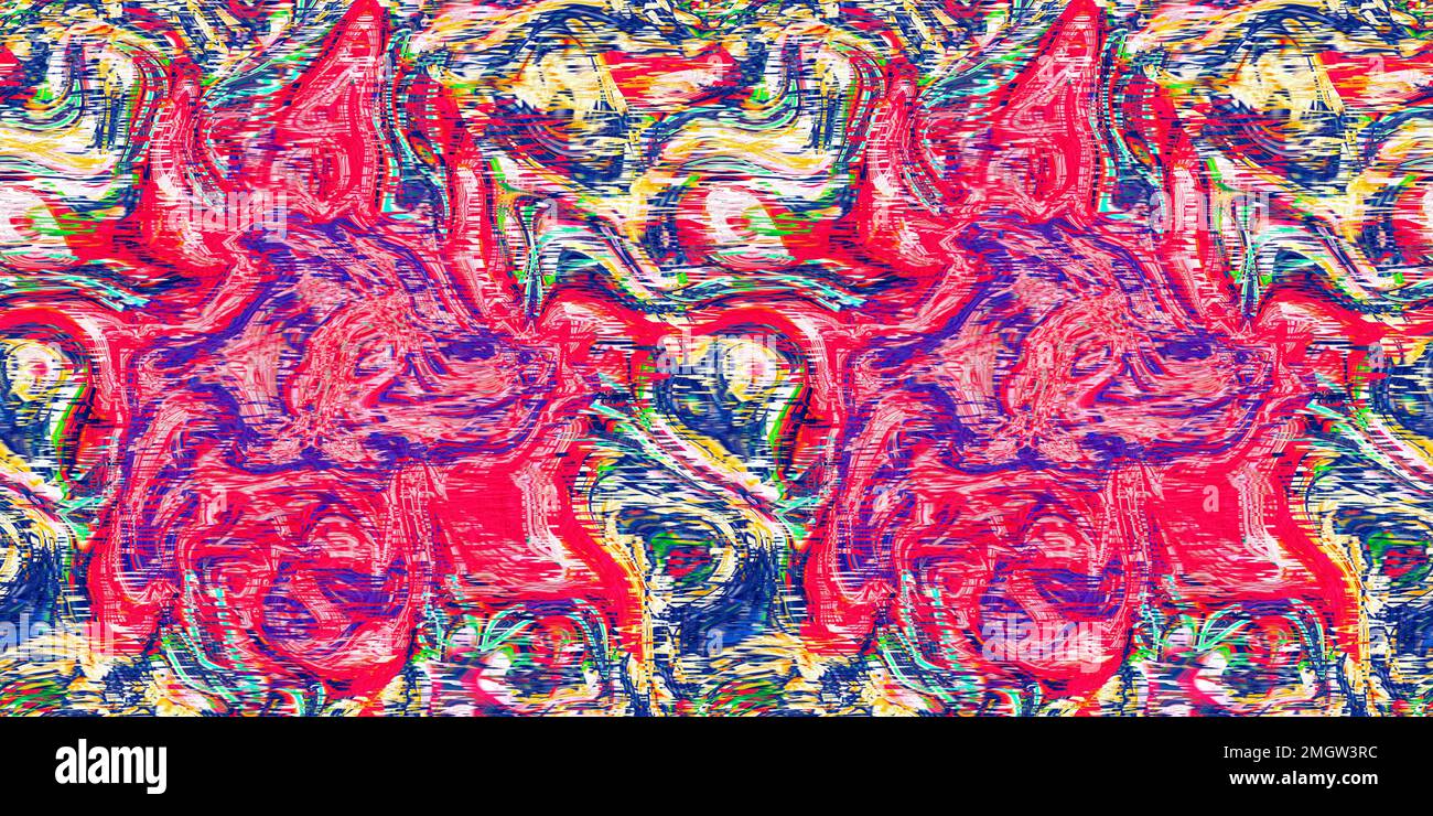 Vibrant pink distortion border. Bright colorful kitsch banner for fluid ...