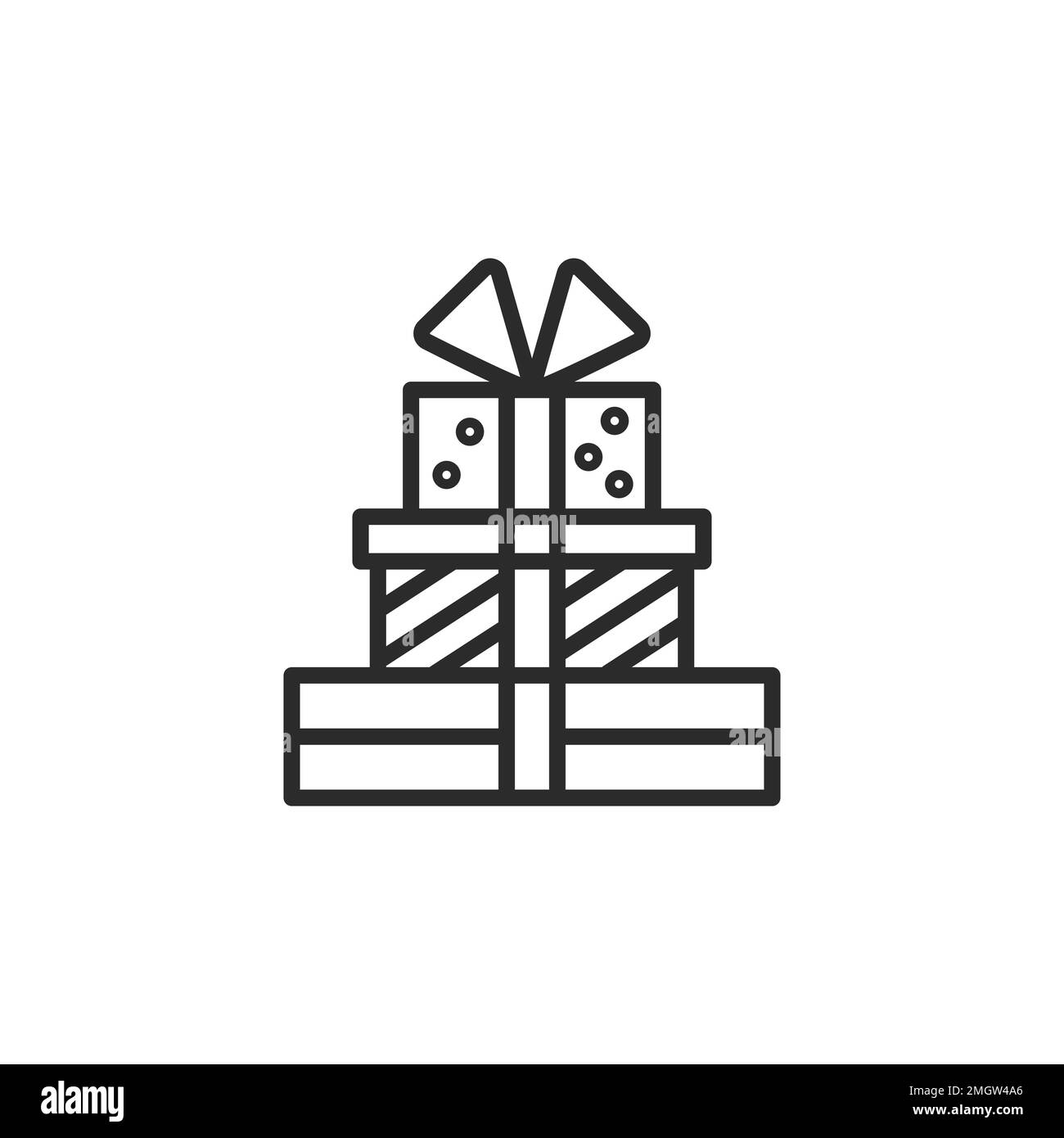 Gift box thin line icon, present, parcel with ribbon package Stock ...