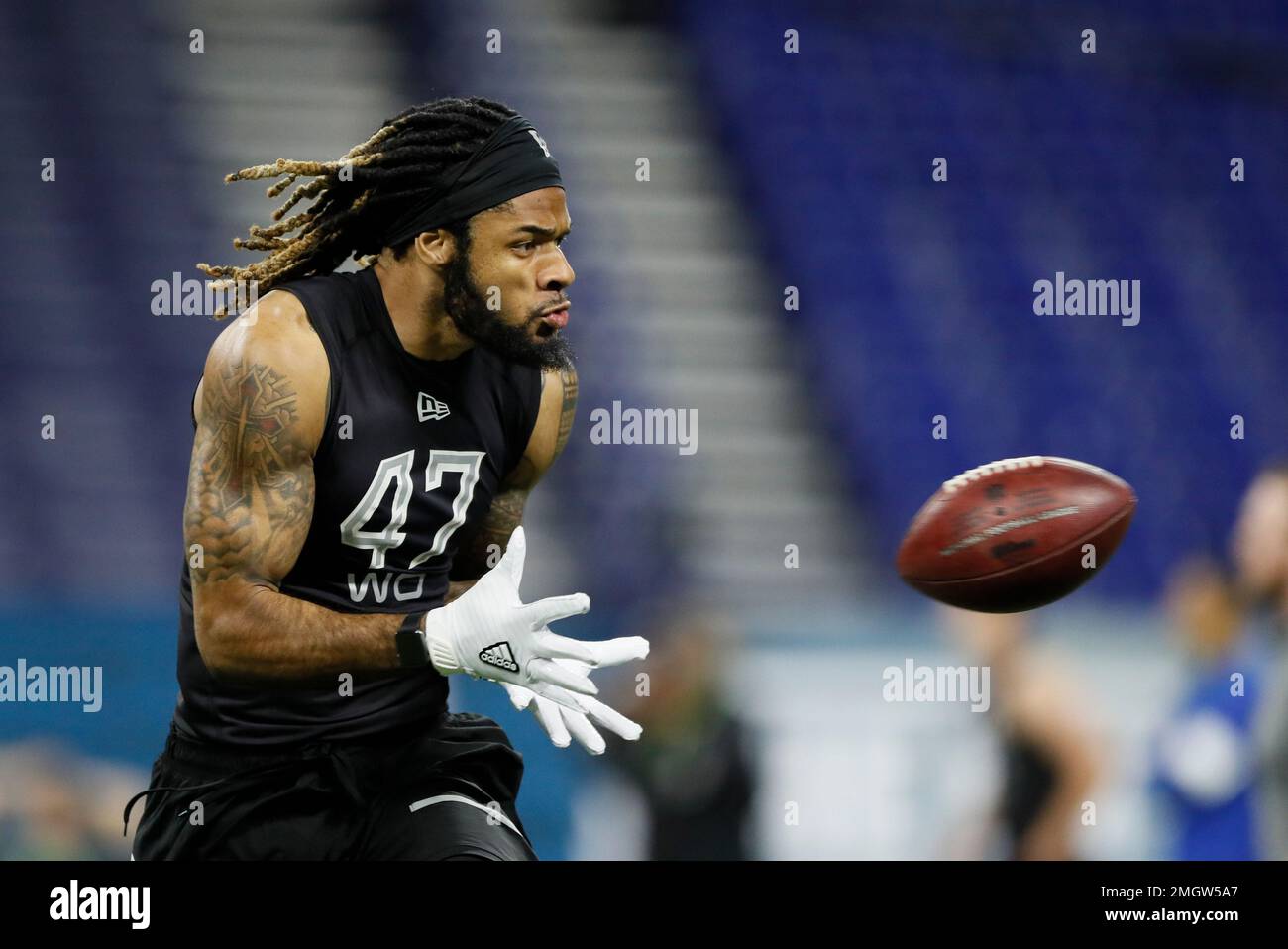Texas A&M wide receiver Kendrick Rogers runs a drill at the NFL ...