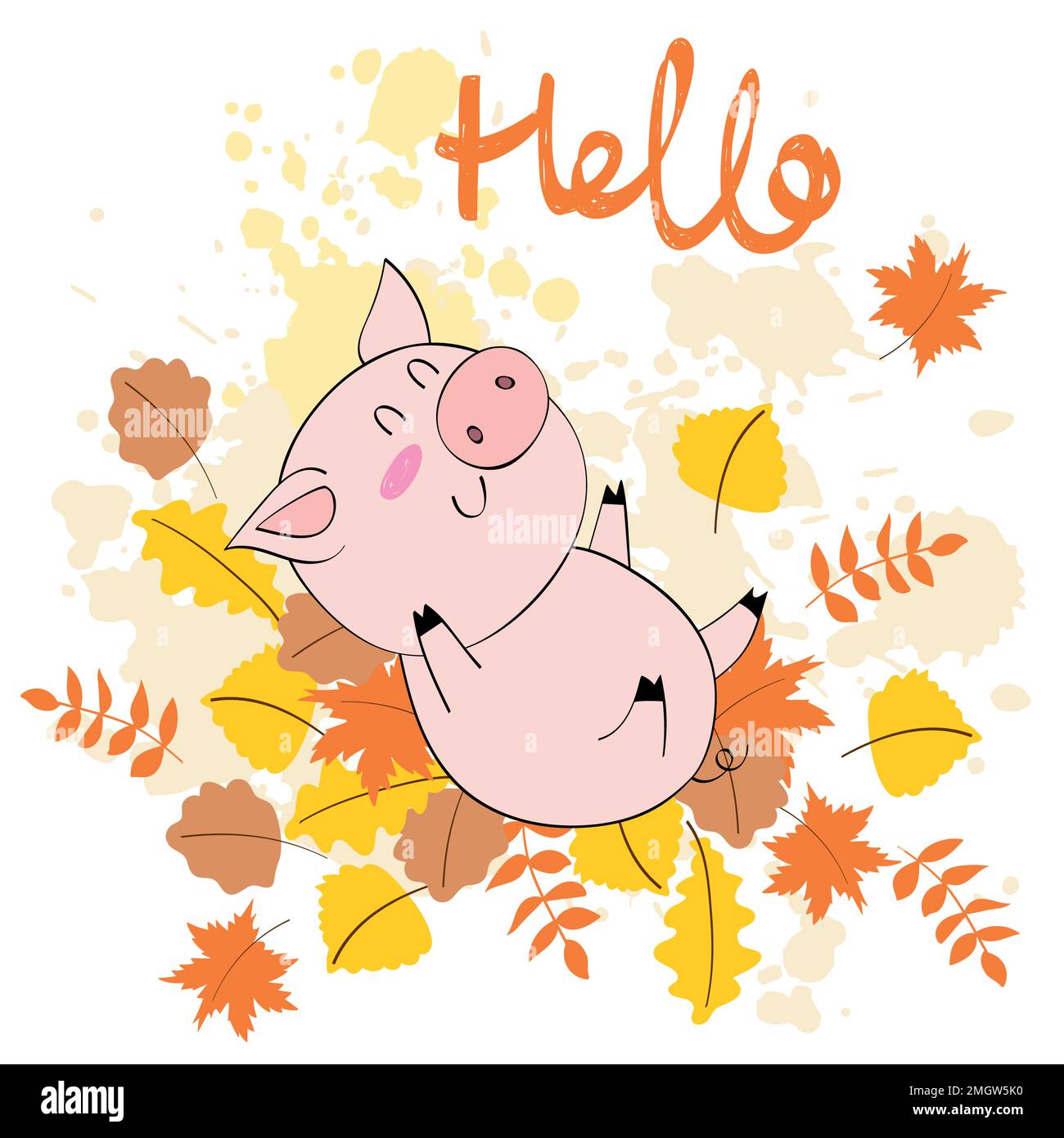 Vector Cute pig Stock Vector Image & Art - Alamy