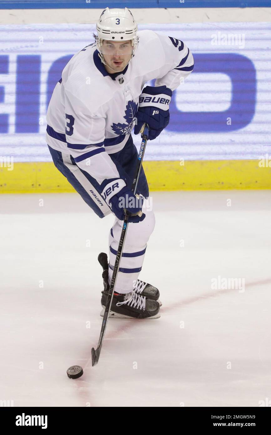 Toronto Maple Leafs defenseman Justin Holl (3) skates during the second ...
