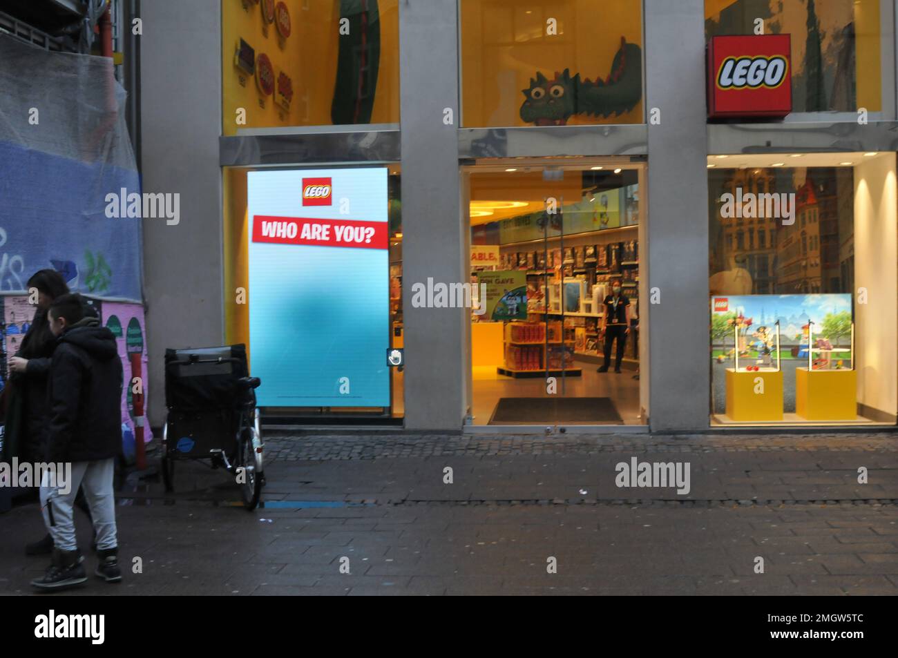 Copenhagen/Denmark/26 January 2023/ Lego bricks store on stroeget on ...