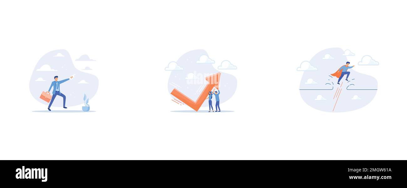 Success businessman winning competition, Economic recovery, overcome ...