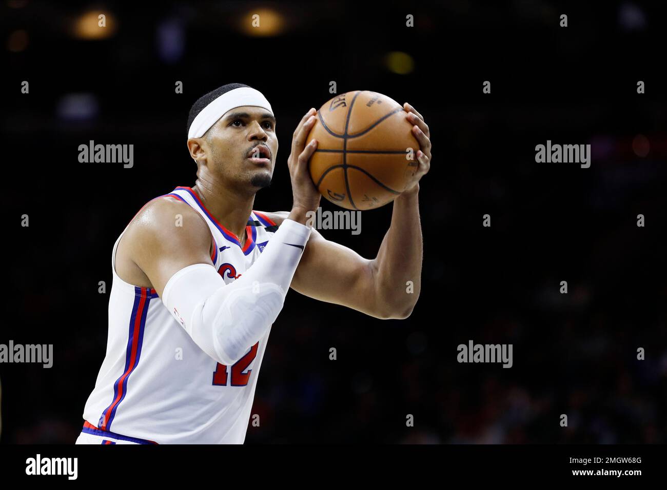 Philadelphia 76ers' Tobias Harris plays during an NBA basketball game ...