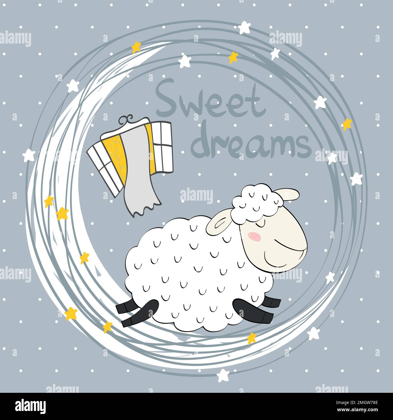 Vector sleeping sheep Stock Vector Image & Art - Alamy