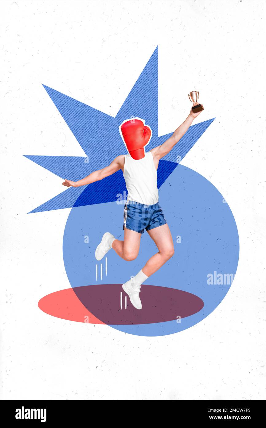 Creative photo 3d collage artwork poster postcard of happy funky guy ...