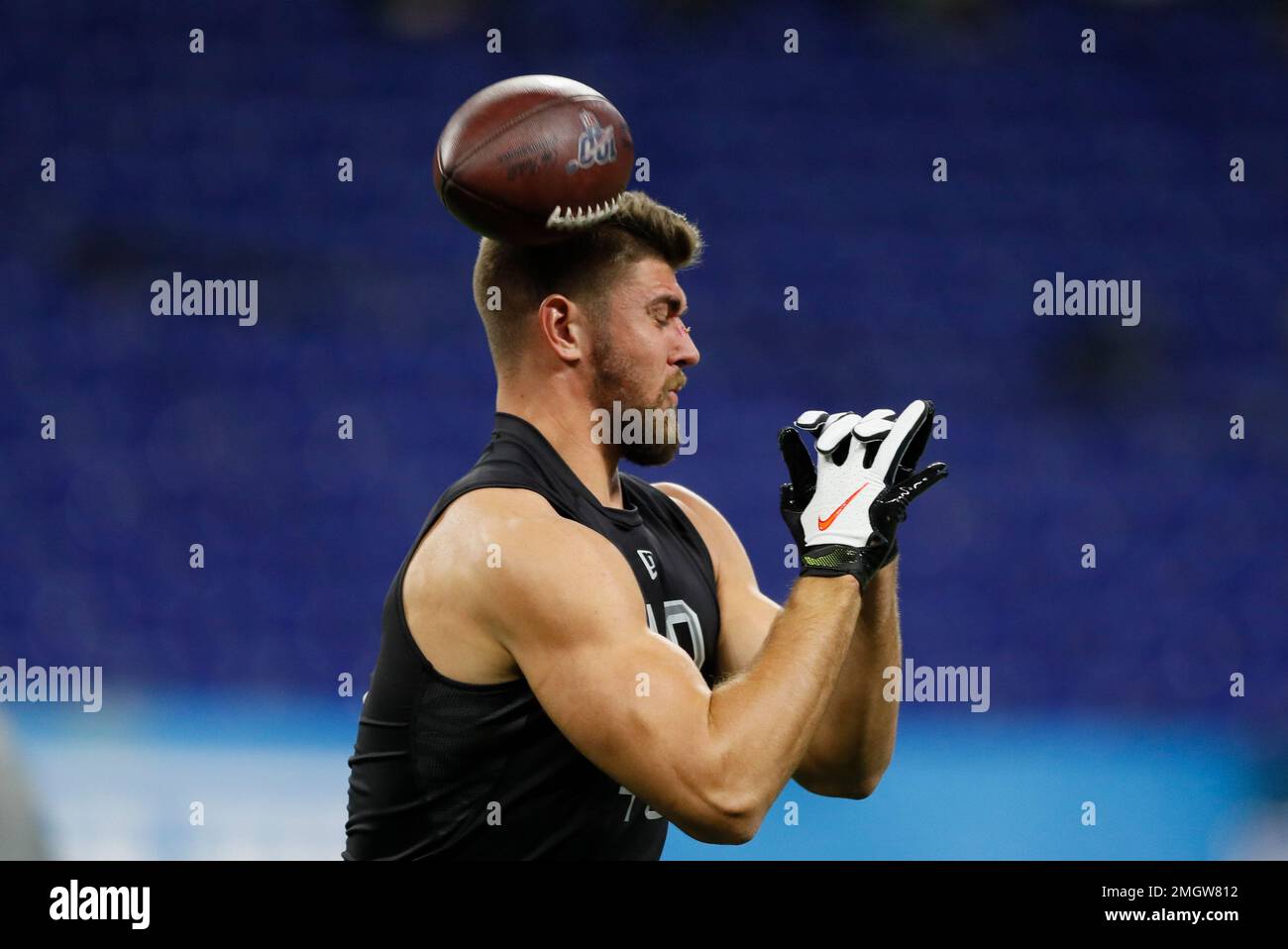 South Florida tight end Mitchell Wilcox runs the 40-yard dash at the ...