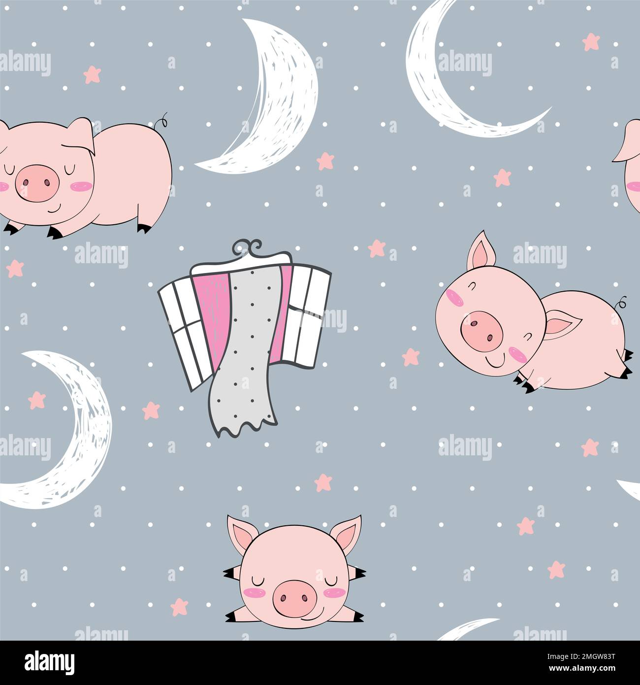 Moon pig card Stock Vector Images - Alamy