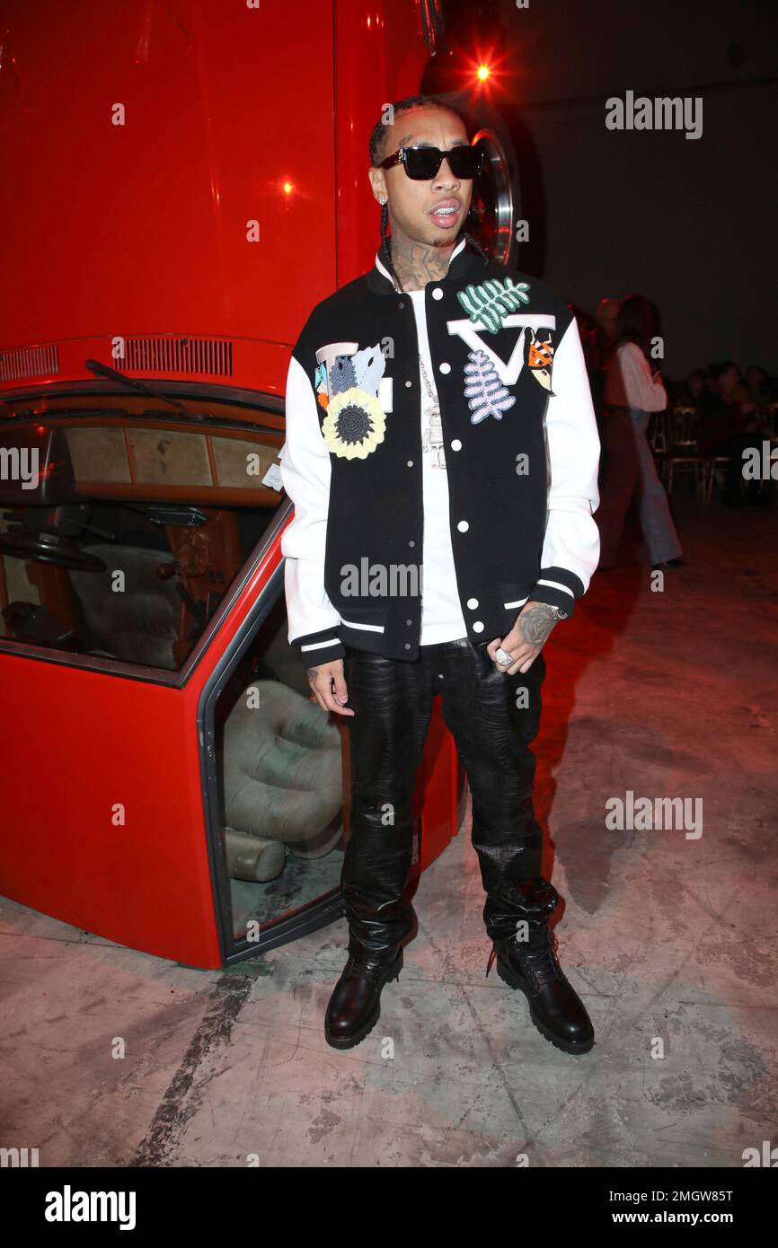 Rapper Tyga attends the Off White fashion collection during Women's ...