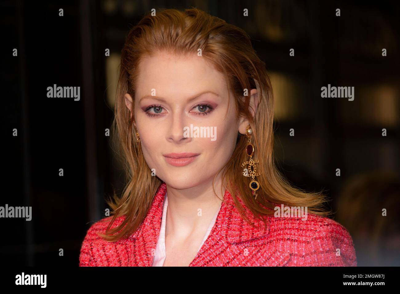 Actress Emily Beecham poses for photographers upon arrival at the UK ...