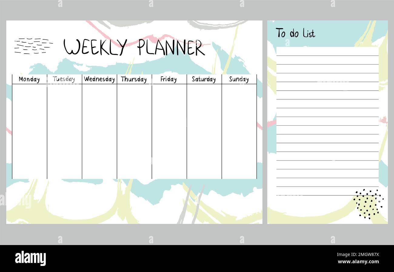 Abstract weekly planner Stock Vector Image & Art - Alamy