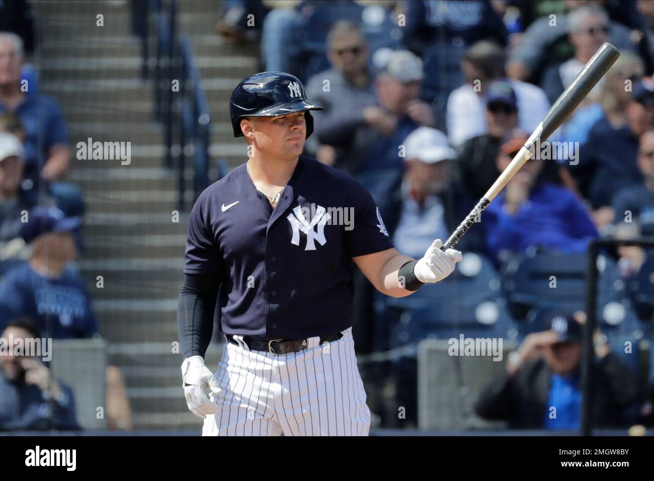 New York Yankees' Luke Voit during the third inning of a spring ...