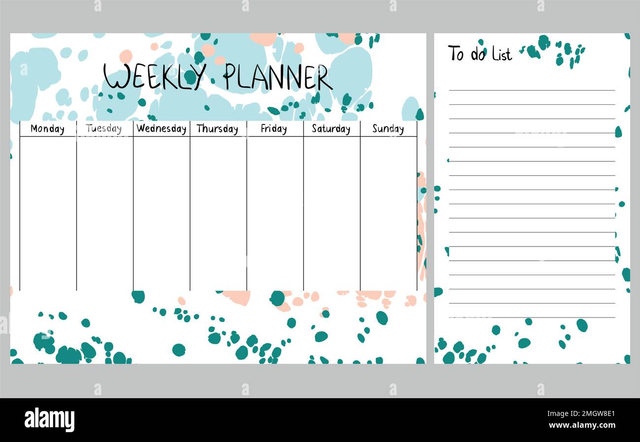Abstract weekly planner Stock Vector Image & Art - Alamy