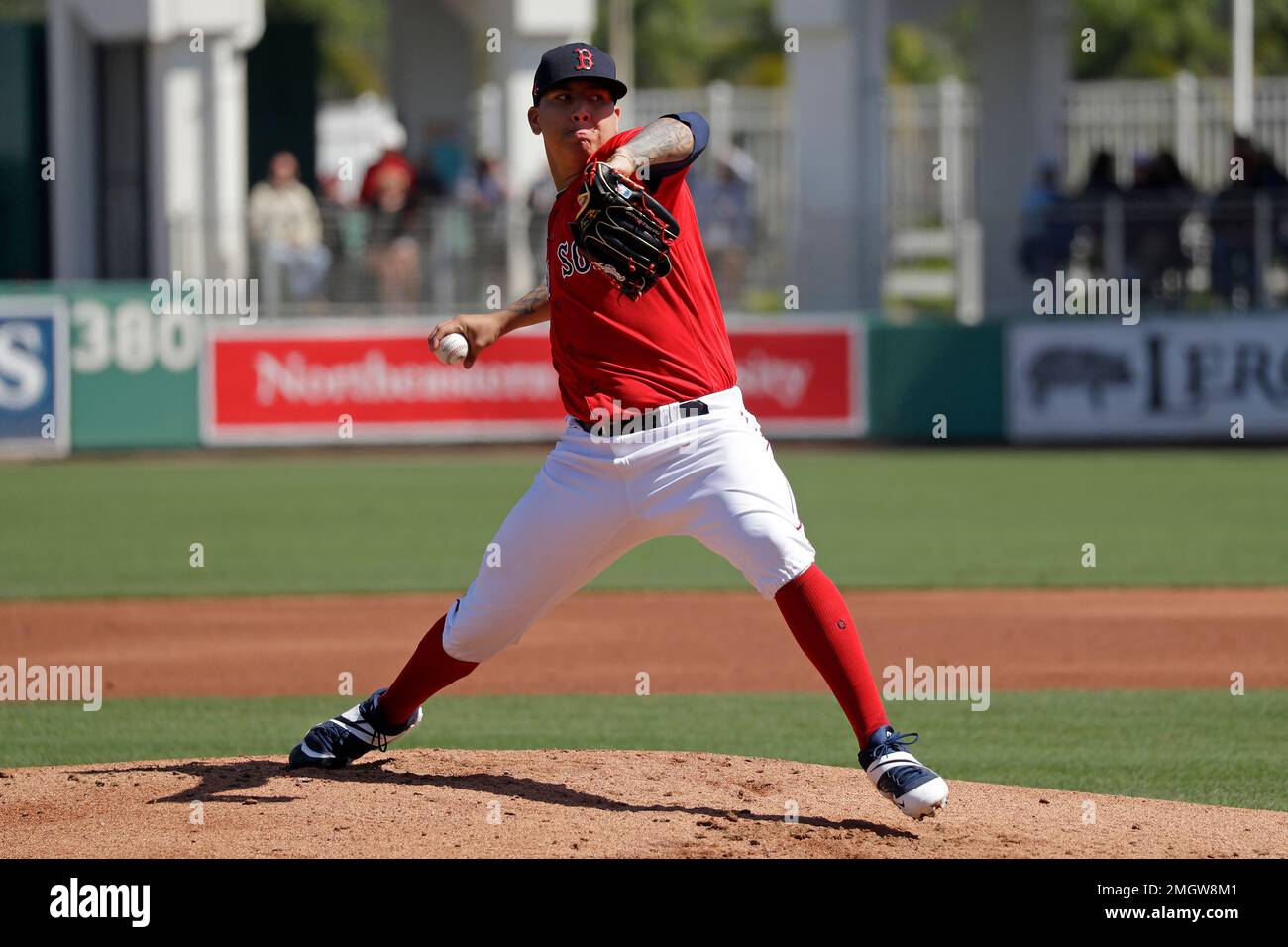Boston Red Sox pitcher Bryan Mata works against the Philadelphia ...