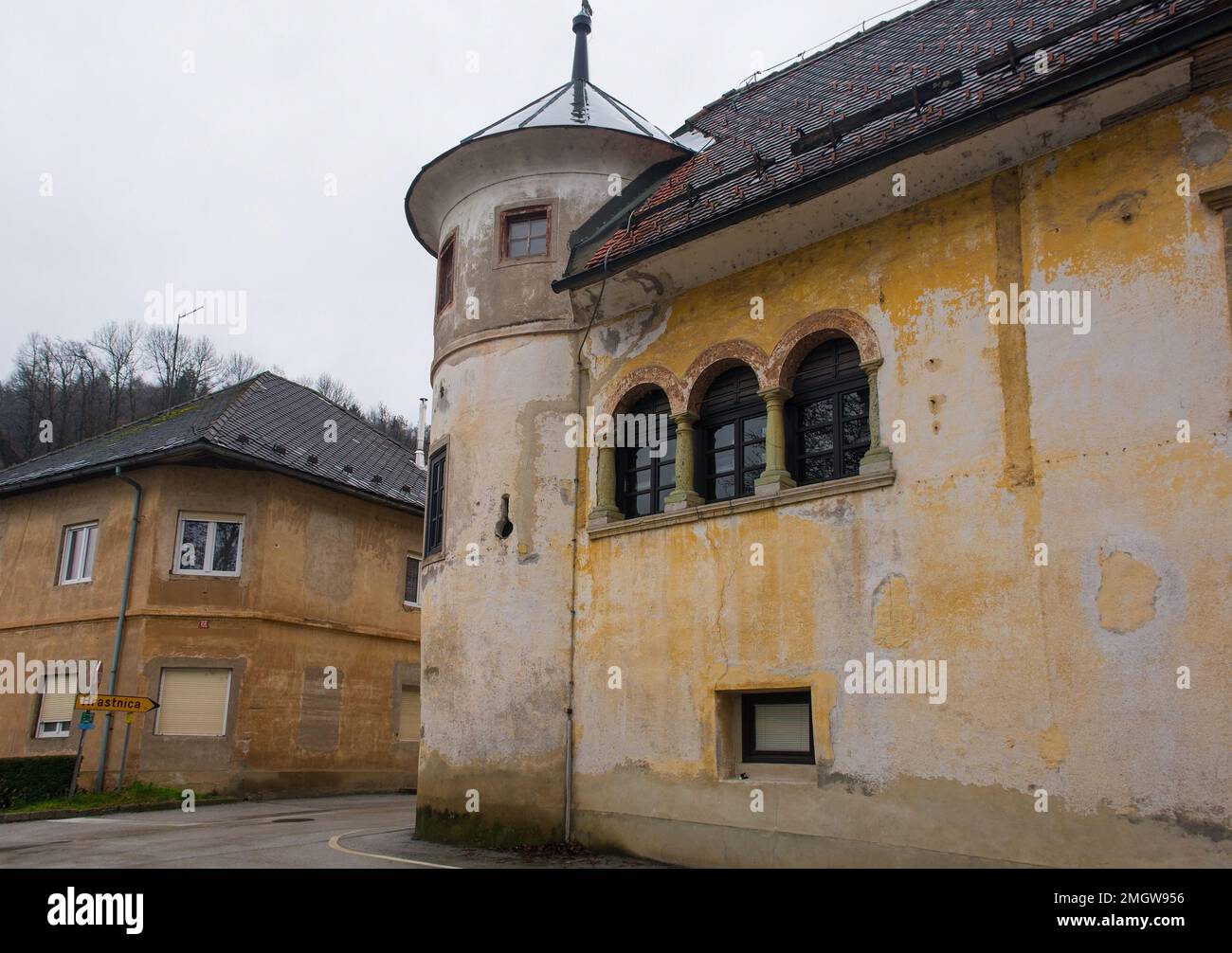 The historic Pustal Castle in Skofja Loka in Gorenjska, Slovenia ...