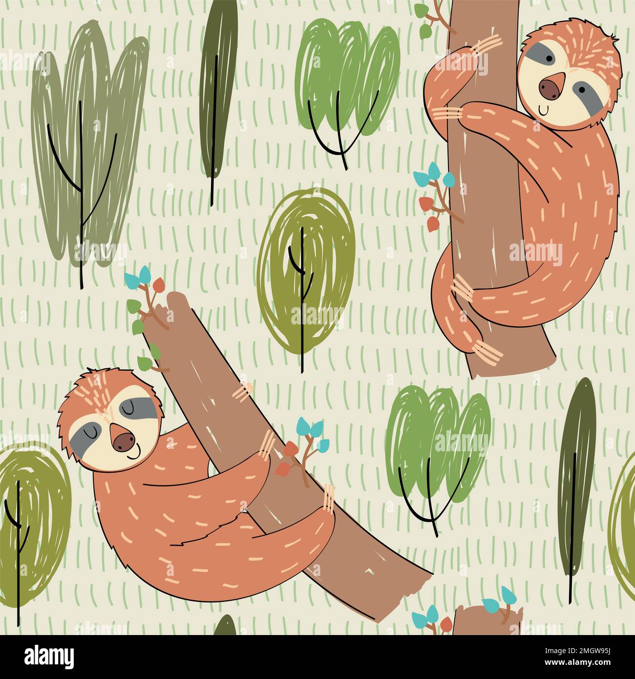 Vector funny sloths Stock Vector Image & Art - Alamy