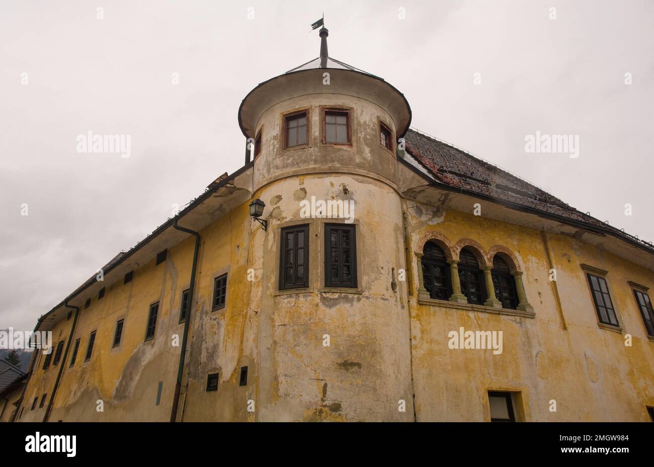The historic Pustal Castle in Skofja Loka in Gorenjska, Slovenia ...