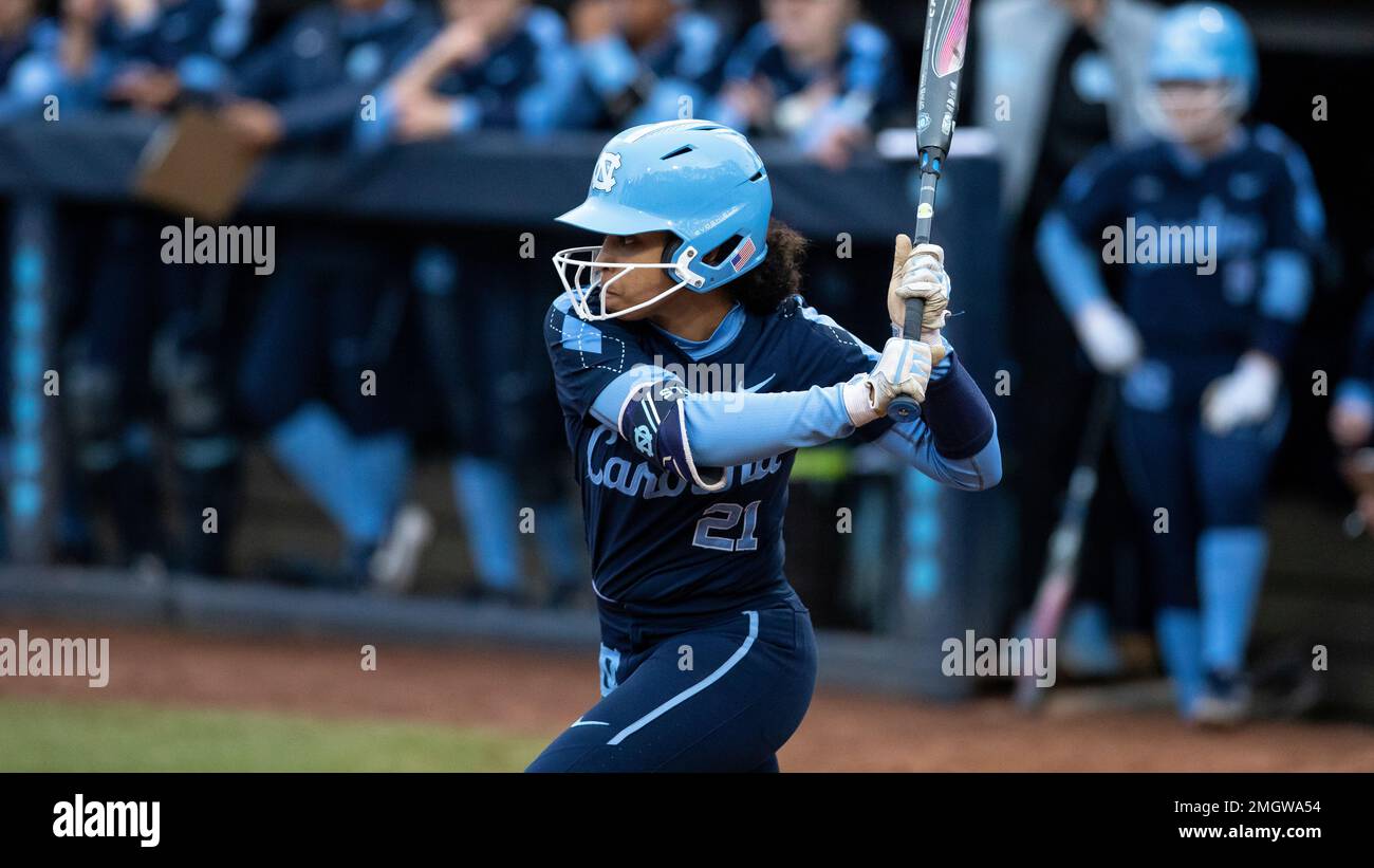 North Carolina's Shayla Thompson (21) bats during an NCAA softball game ...